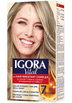Tinte Igora Vital 9-1 Rubio Extra Claro Cenizo Schwarzkopf