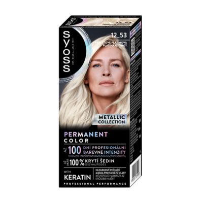 Syoss Perleťově Platinový 12_53 | Permanentní Barva Metallic Collection