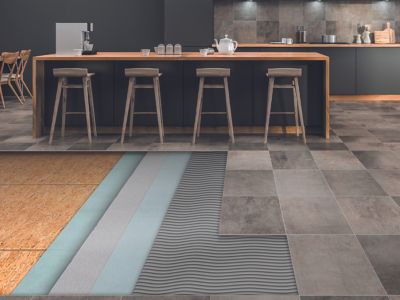 Tiling solution for dry rooms