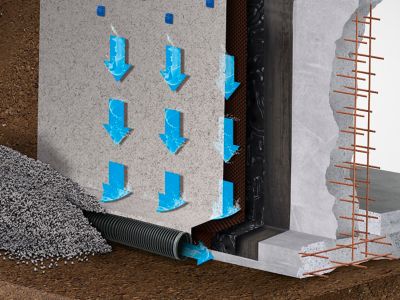 Impermeabilización y drenado de un muro de cimentación