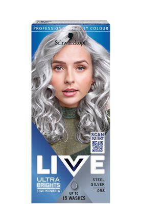 Schwarzkopf Live Color barva na vlasy: 098 Ocelově stříbrná