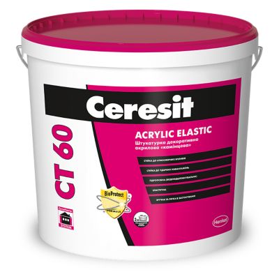 CERESIT CT 60 ACRYLIC ELASTIC БАЗА (ЗЕРНО 1,0/1,5/2,5 ММ) - CERESIT