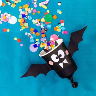 Bat Craft: create a cheeky confetti cannon for Halloween