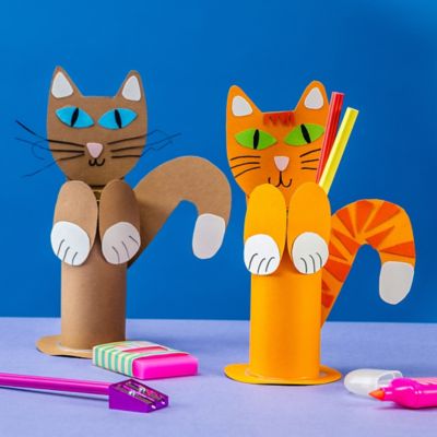 How to craft a cat: step-by-step pencil holder project