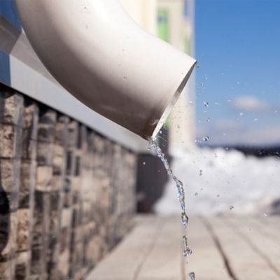 Sealing gutters and downspouts